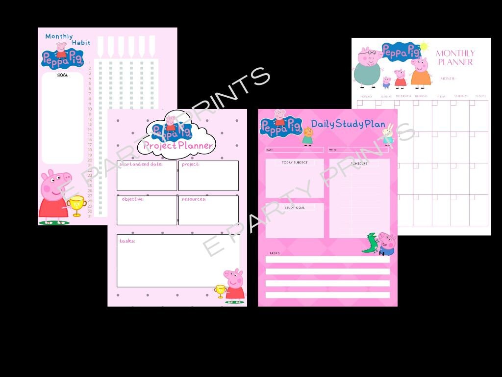 Kids Planner. Peppa Pig Planner. Digital Download - Etsy