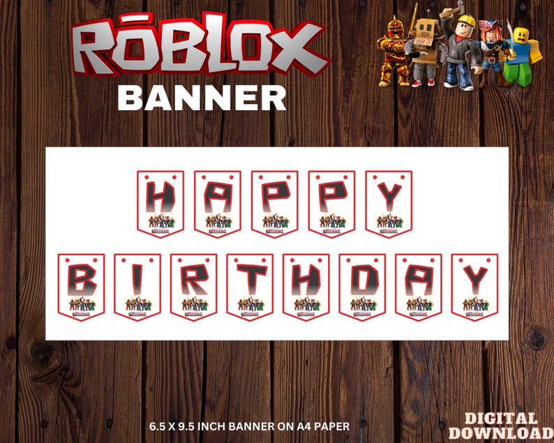 Roblox Banner. Roblox Birthday Banner. - Etsy Australia