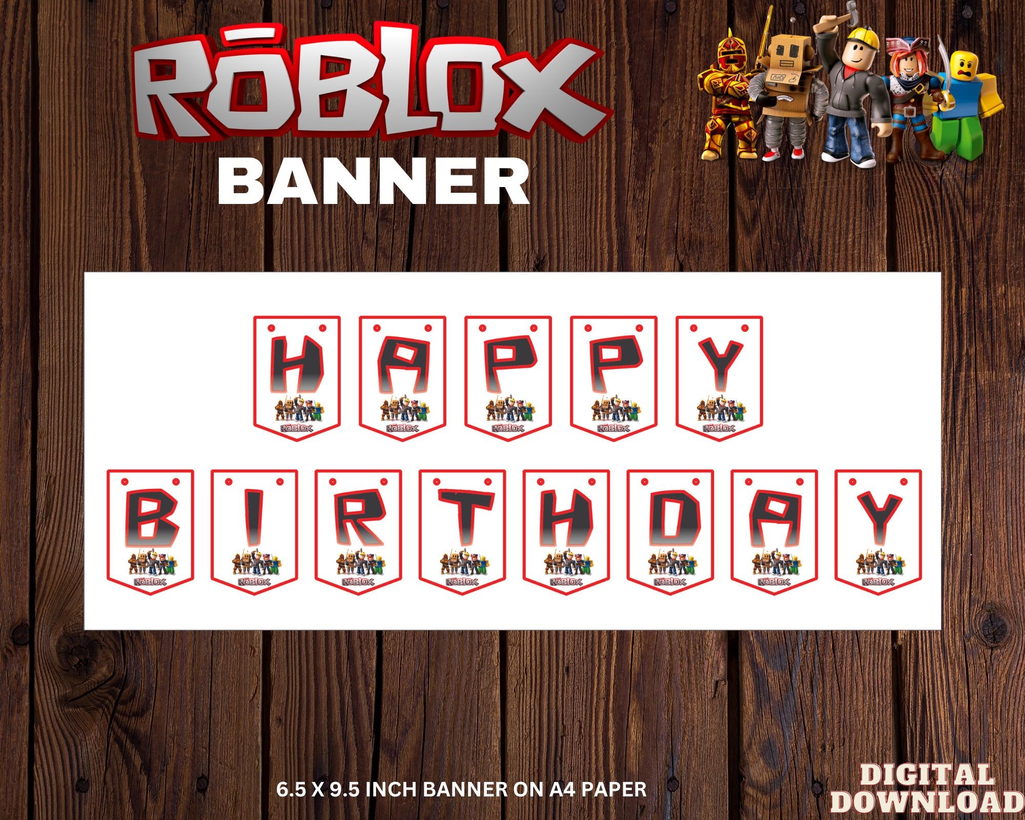 Roblox Banner. Roblox Birthday Banner. - Etsy Australia
