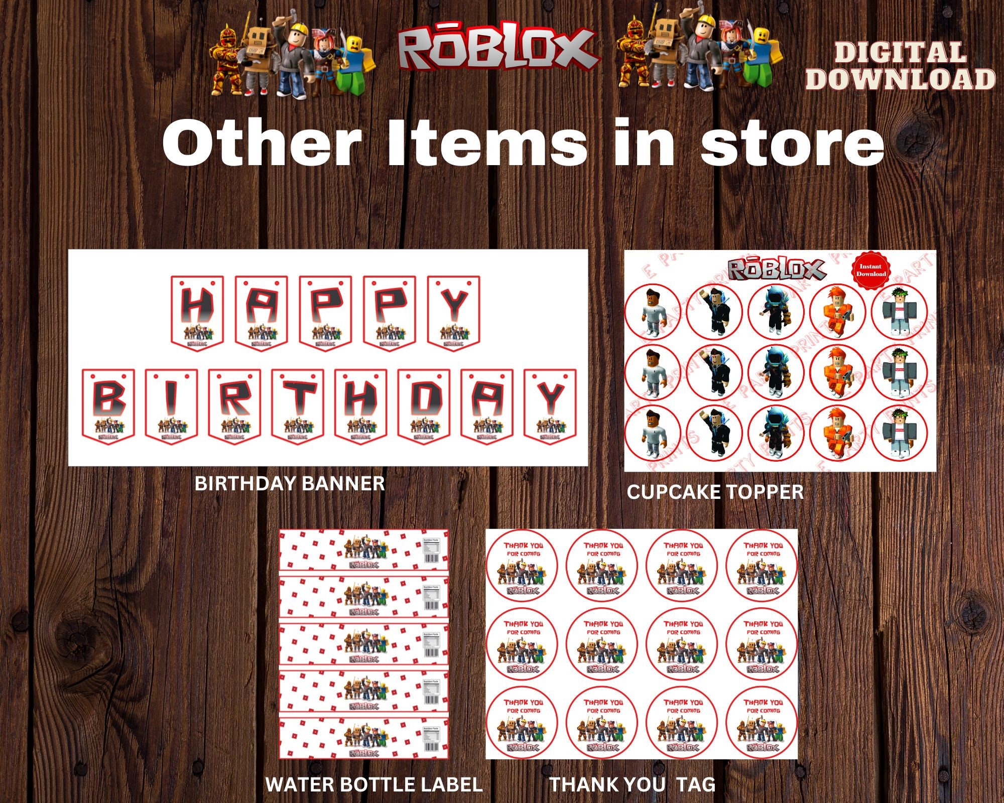 Roblox Water Bottle Label. Roblox Digital Download. - Etsy UK