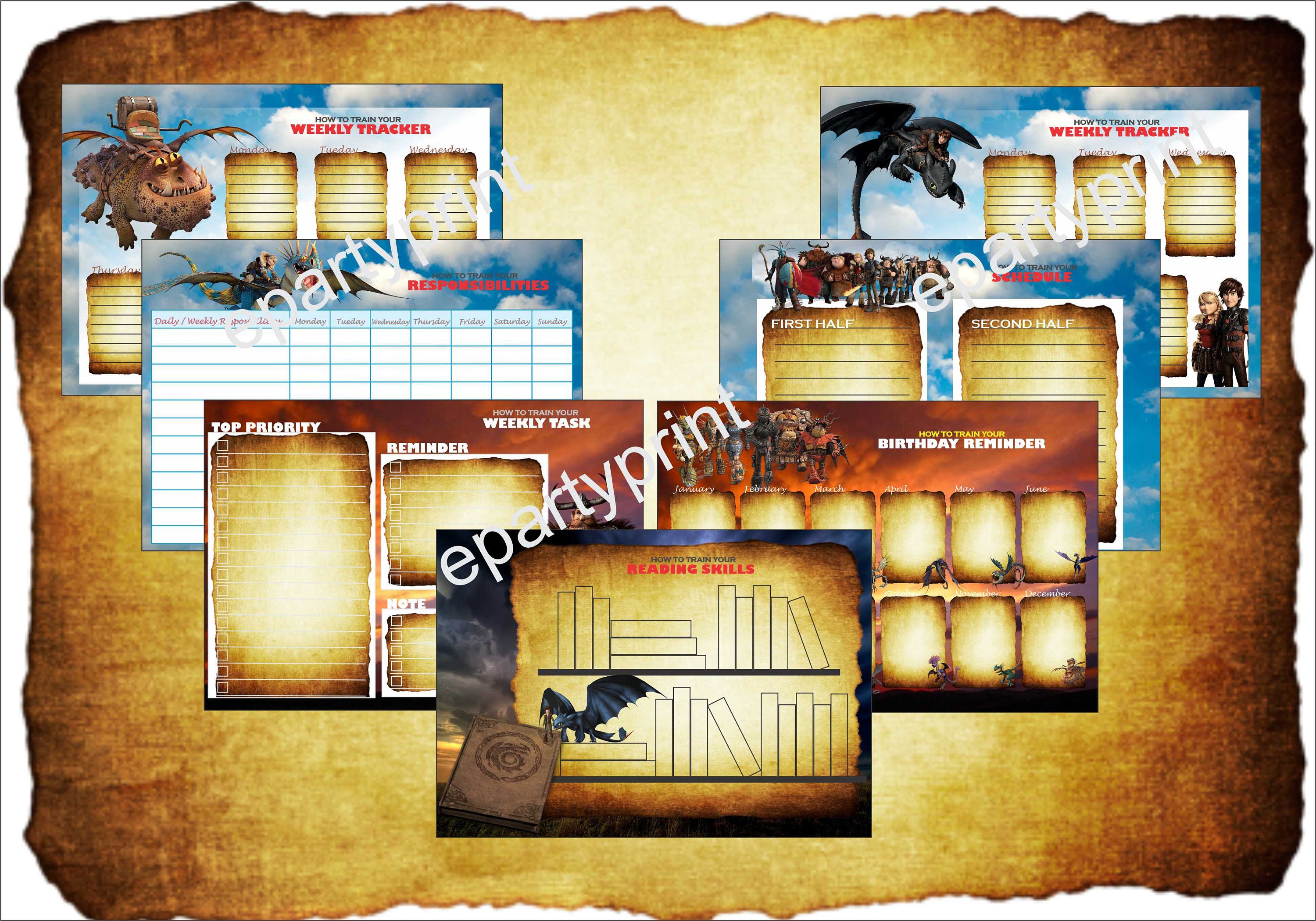How to Train Your Dragon Kids Planner - Etsy