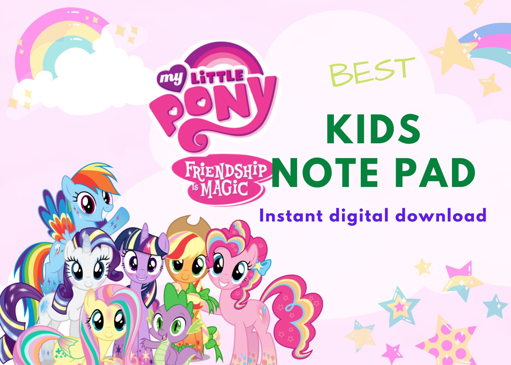 My Little Pony Stationary Note Pad . Digital Download - Etsy
