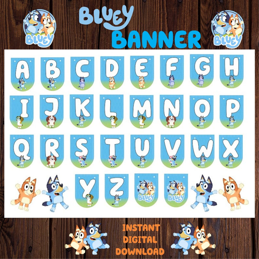 FREE Printable Bluey Alphabet Banner Pack, 60% OFF
