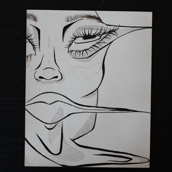 Trippy Line Drawing - Etsy