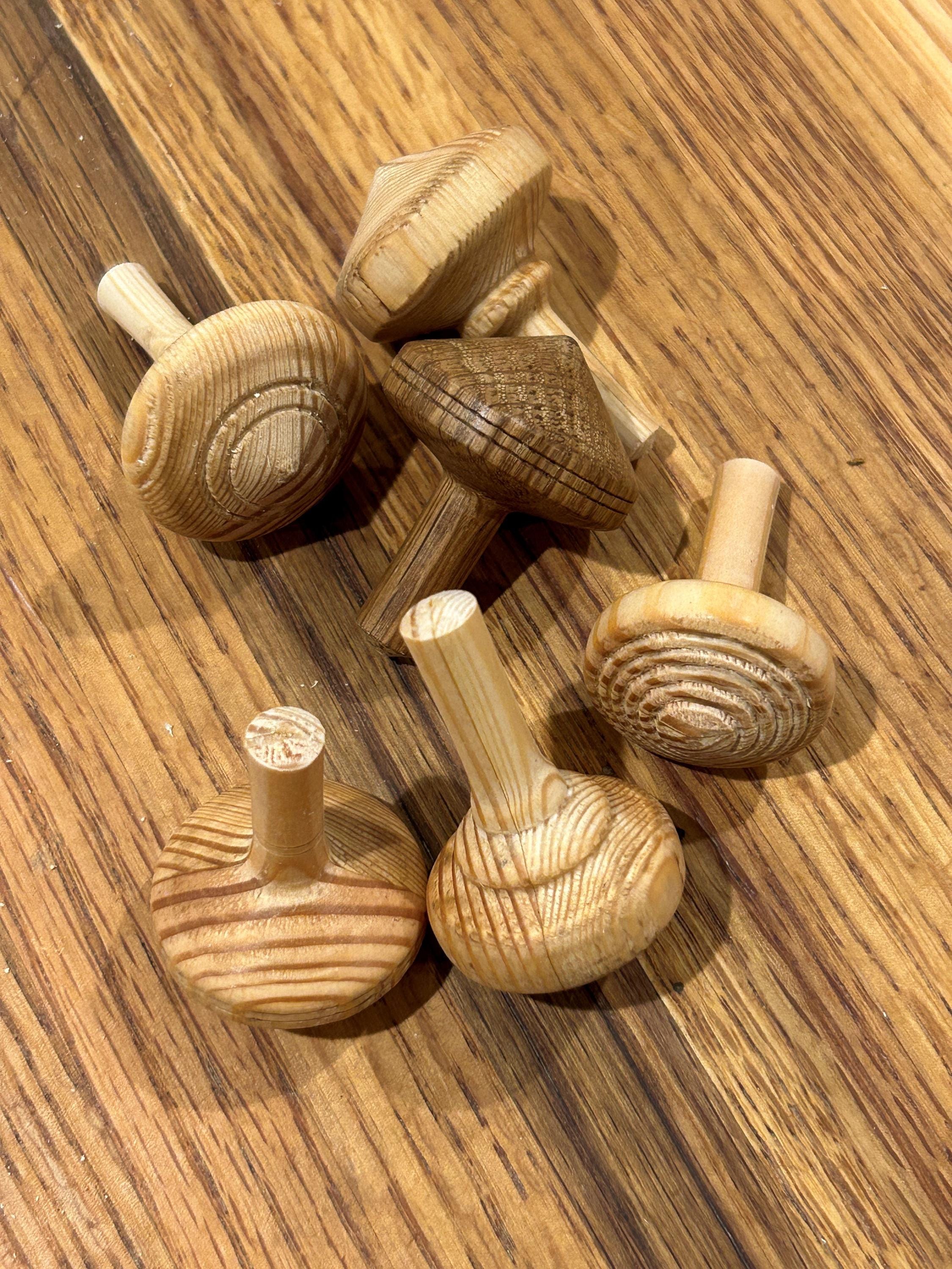 Handmade Wooden Spinning Tops: Walnut, Oak, Cherry, Fir, Dogwood - Etsy