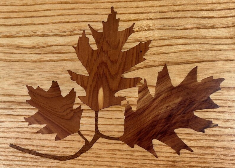 Treasure Box With Northern Red Oak Leaf Inlay - Etsy