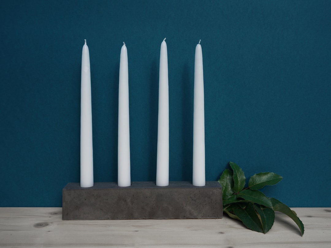 Linear Concrete Candle Holder | Long Modern Centrepiece | Minimalist ...