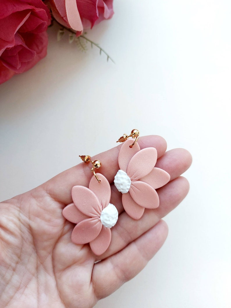 Daisy Earrings Floral Earrings Flower Earrings Handmade - Etsy