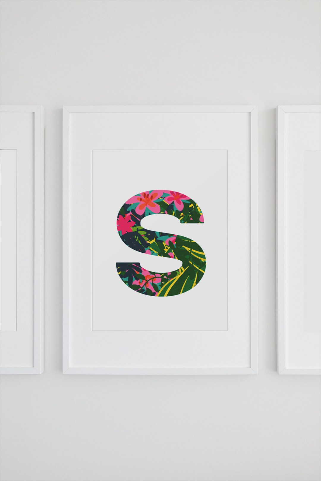 Letter S Poster A4 Wall Art Printable Gift Floral - Etsy
