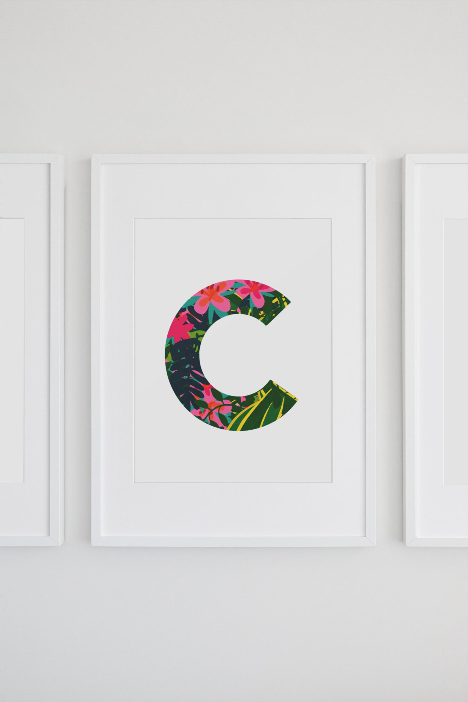 Letter C Poster A4 Wall Art Printable Gift Floral - Etsy