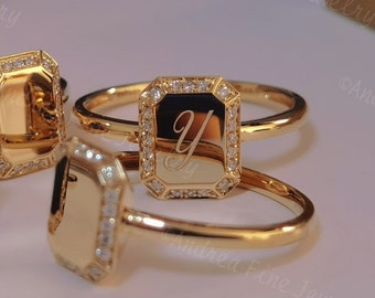 Signet Alphabet Ring - Etsy