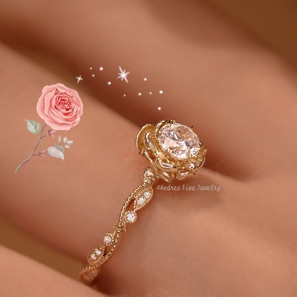 Whimsical Solitaire Engagement Ring - Etsy