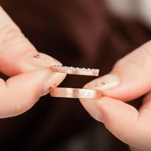 Unique Couple Ring, Personalized Promise Rings for Couples, Trendy ...