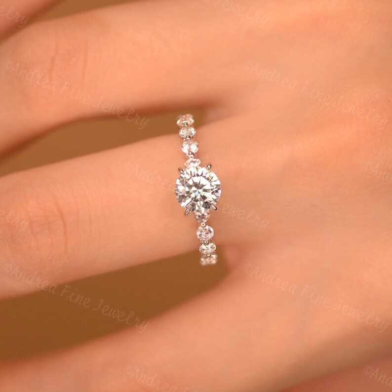 Minimalist Diamond Ring Unique Minimal Band Ring Diamond - Etsy