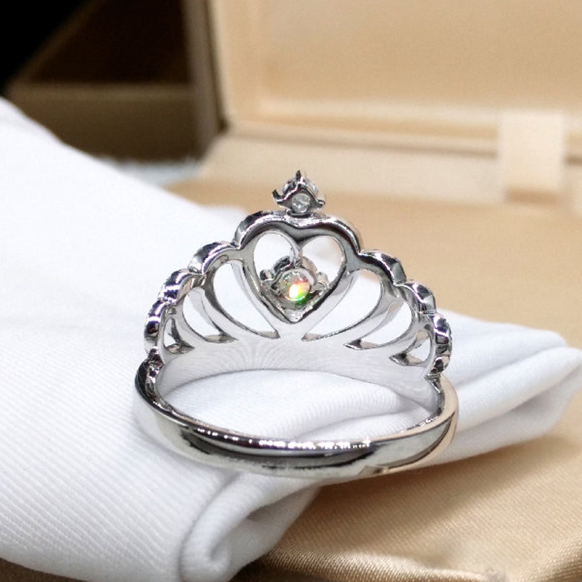 Princess Crown Ring, Crown Wedding Rings, Tiara Ring, Crown Promise ...