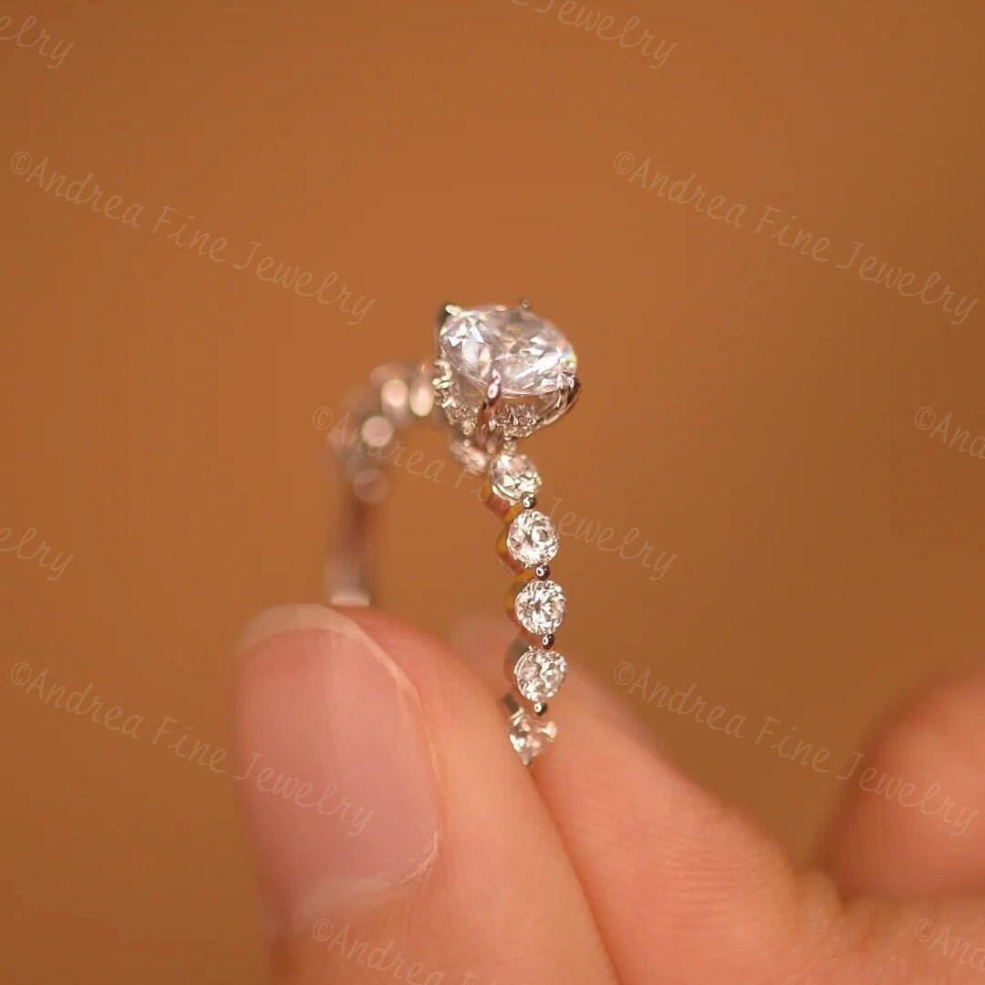 Minimalist Diamond Ring, Unique Minimal Band Ring, Diamond Band ...