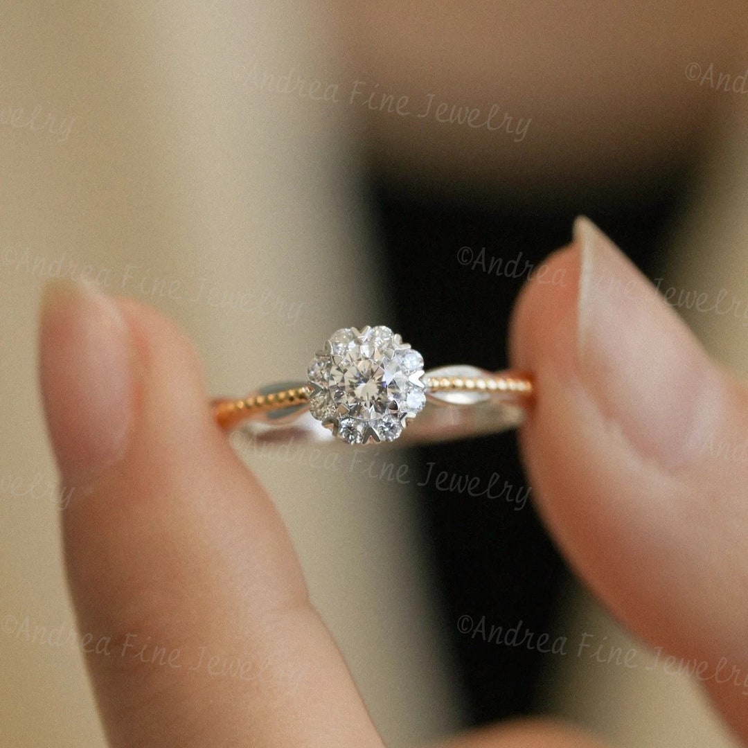 Small Dainty Engagement Ring, Minimalist Moissanite Promise Ring ...