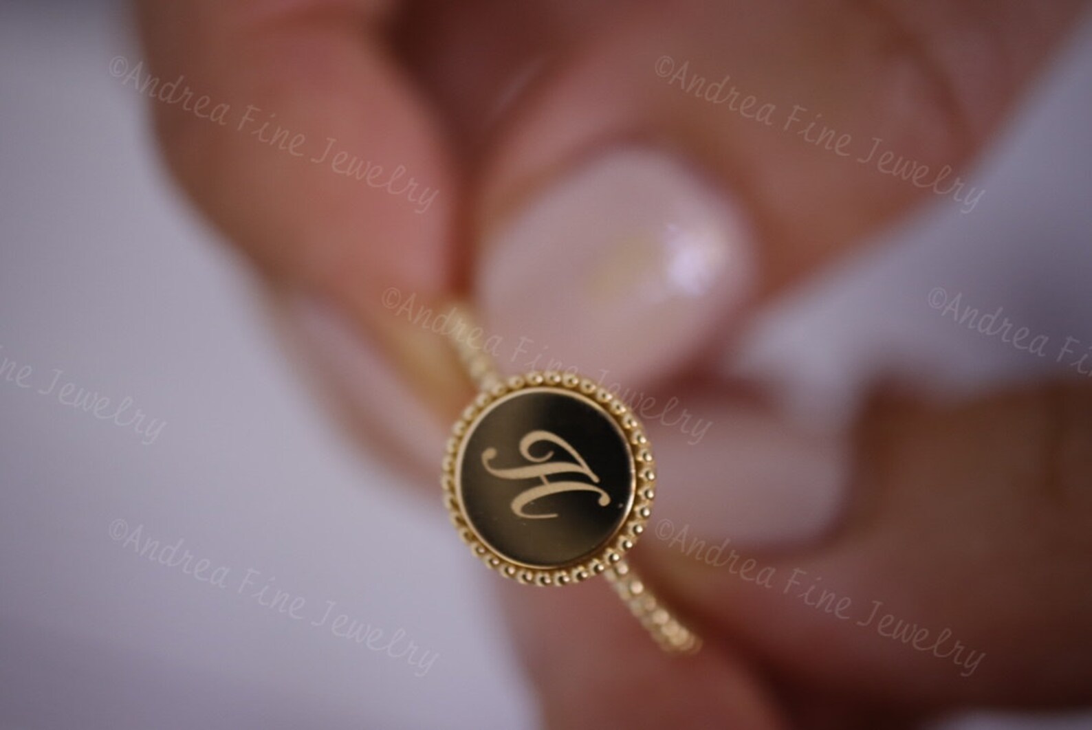 Customized Cursive Initial Ring, Script Initial Ring, Engraved Initial ...