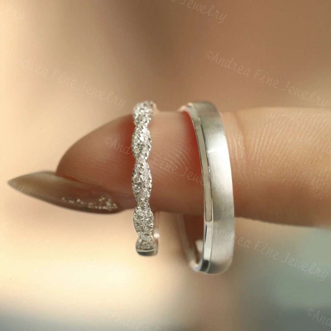 His and Hers Matching Wedding Rings, Couple Band Rings, Pair Rings for ...