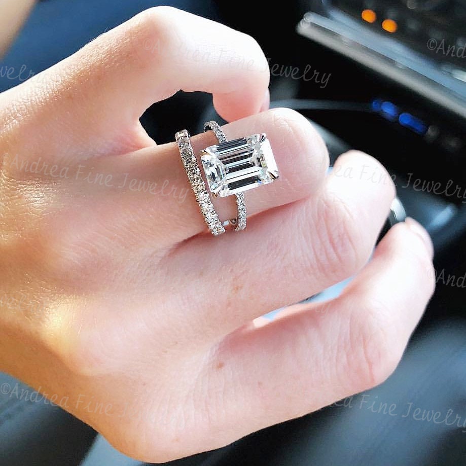 3ct Emerald Cut Diamond Proposal Ring 3 Carats Solitaire - Etsy