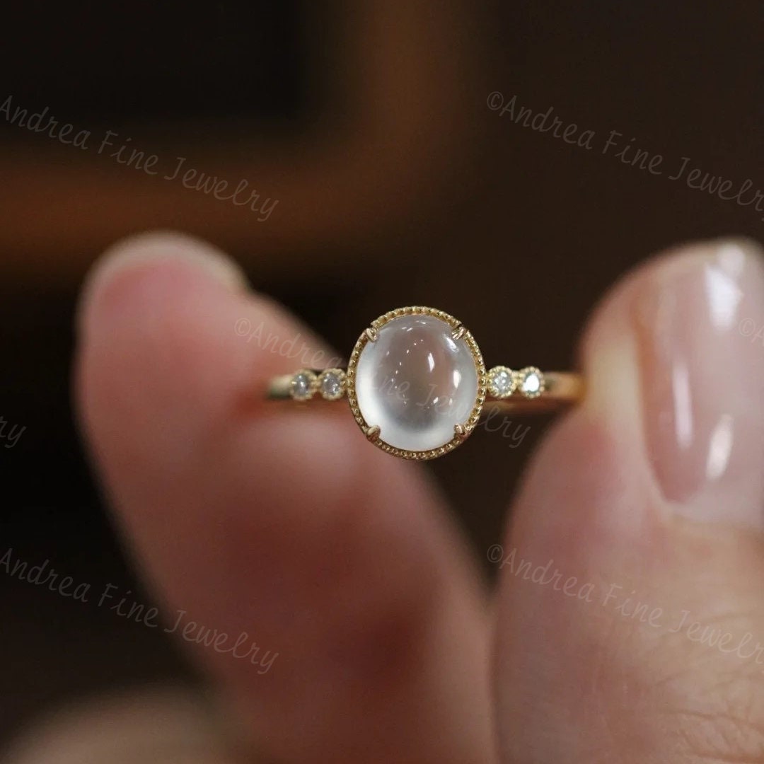 18k Gold Milgrain Bezel Set Ice Jade Ring, Grade A Burmese Jadeite ...