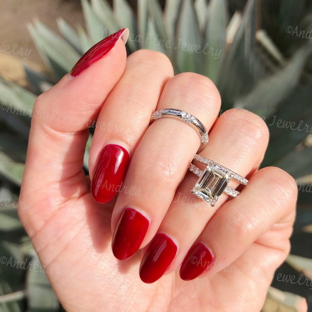 3ct Emerald Cut Diamond Proposal Ring 3 Carats Solitaire - Etsy