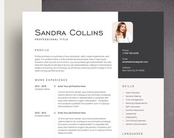 Creative Resume Template With Photo / Teacher CV Template - Etsy