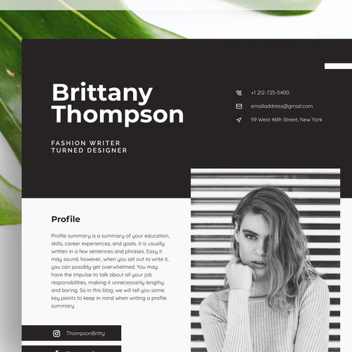 Actress & Actor Resume Template With Photo for Word Acting - Etsy