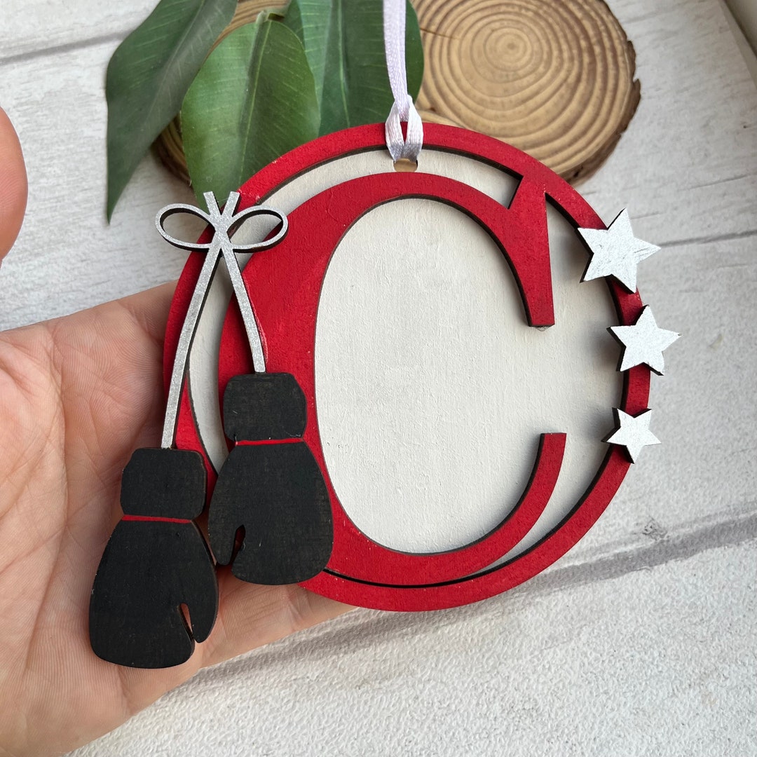 Personalised Wooden Boxing Tree Decoration - Etsy UK