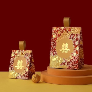 Chinese Wedding Candy Box: Double Happiness Favor Boxes - Etsy