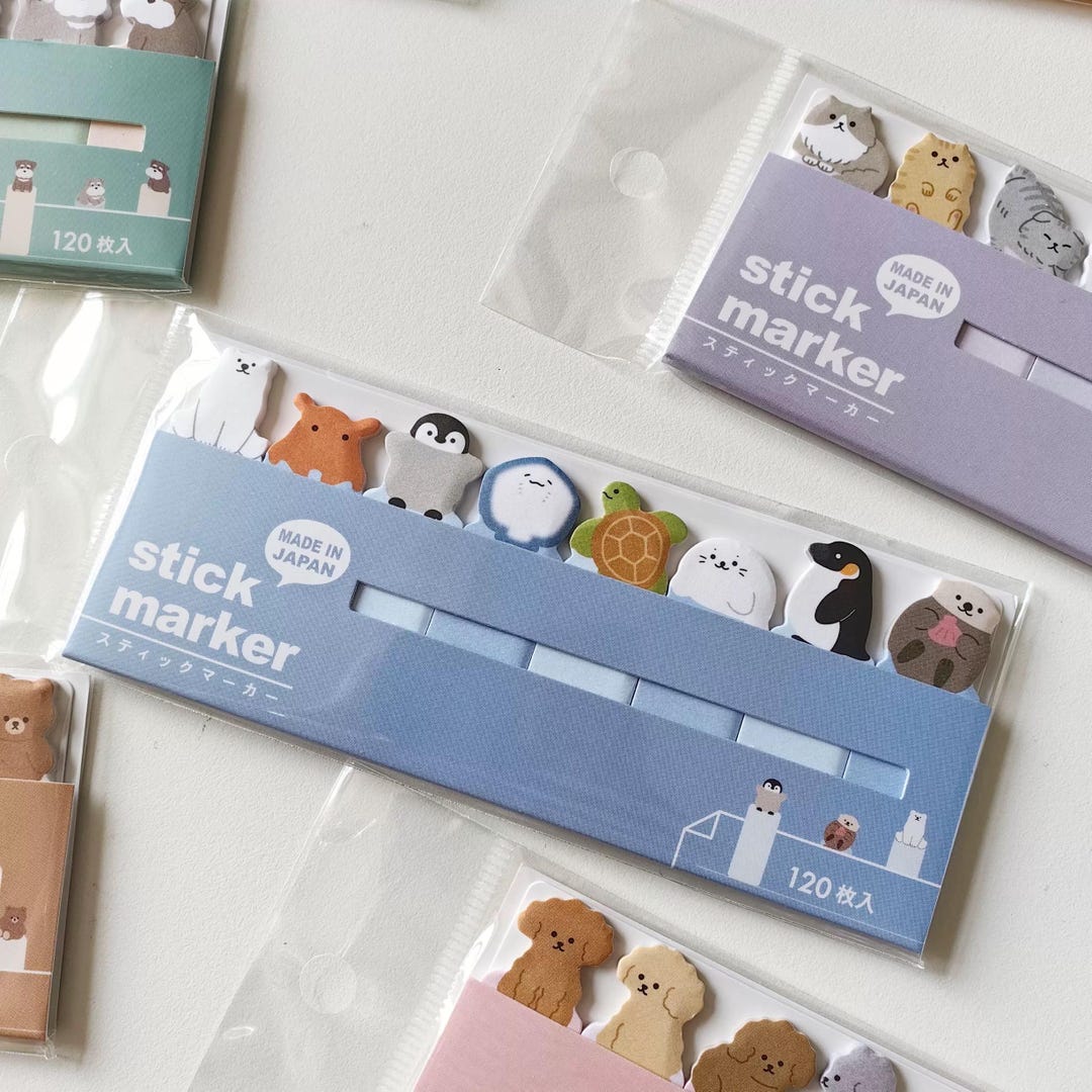 240 Animal Post-it Cute Stationery Kids Favor Stationery Sticker Notes ...