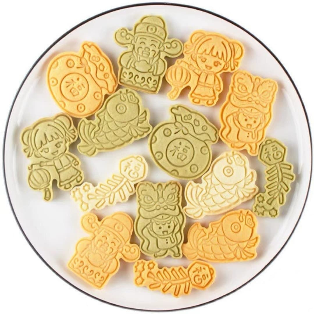 6 Chinese Style CNY Cookie Cutter Icing Frosting Cookie Sugar Art Party ...