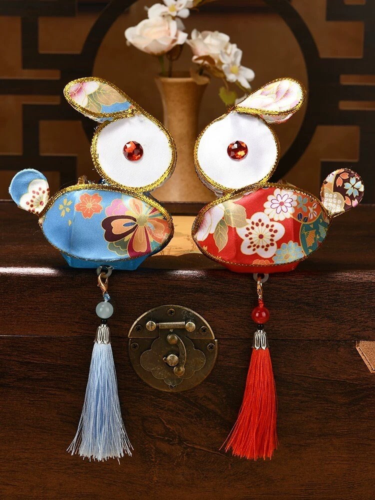 2 Chinese Mini Rabbit Lantern Mid Autumn Festival Decor CNY Decor Kids ...