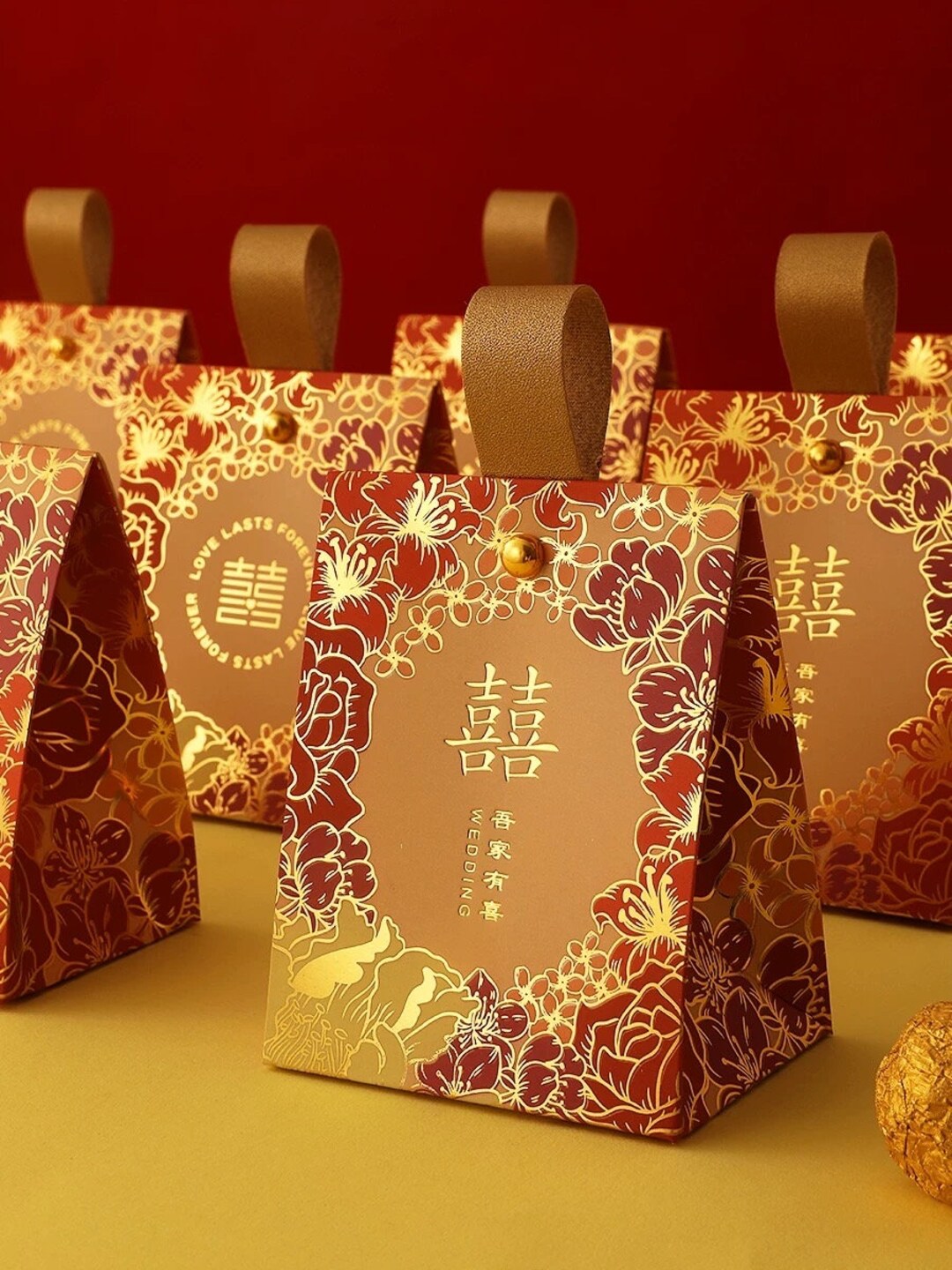 Chinese Wedding Candy Box: Double Happiness Favor Boxes - Etsy