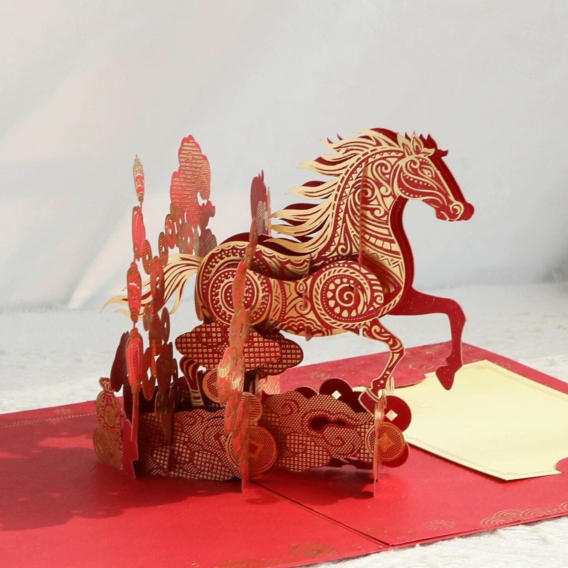 3D Chinese New Year Card, Year of the Horse - Etsy