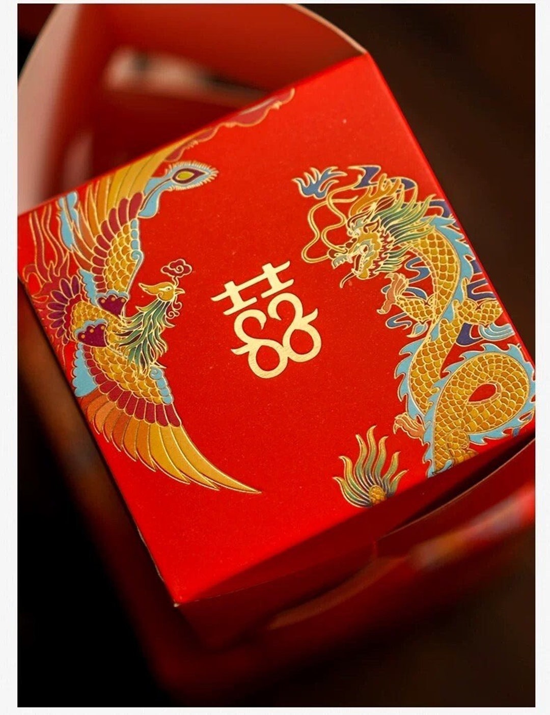 10/20/50 Chinese Wedding Candy Box Dragon and Phoenix Chinese Double ...