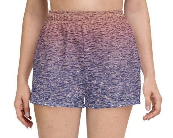 Women's Sun Rise Over The Ocean Athletic Short Shorts