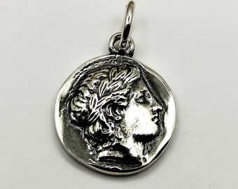 Ancient Greek God Apollo Silver Pendant - Etsy