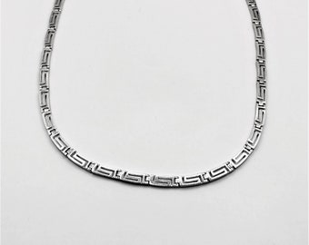Greek Key Silver Necklace, Greek Key Pendant, Greek Pendant, Greek ...