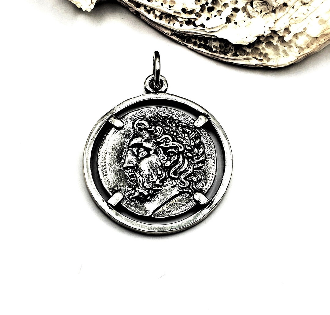 Handmade Sterling Silver 925 God Zeus Pendant - Etsy