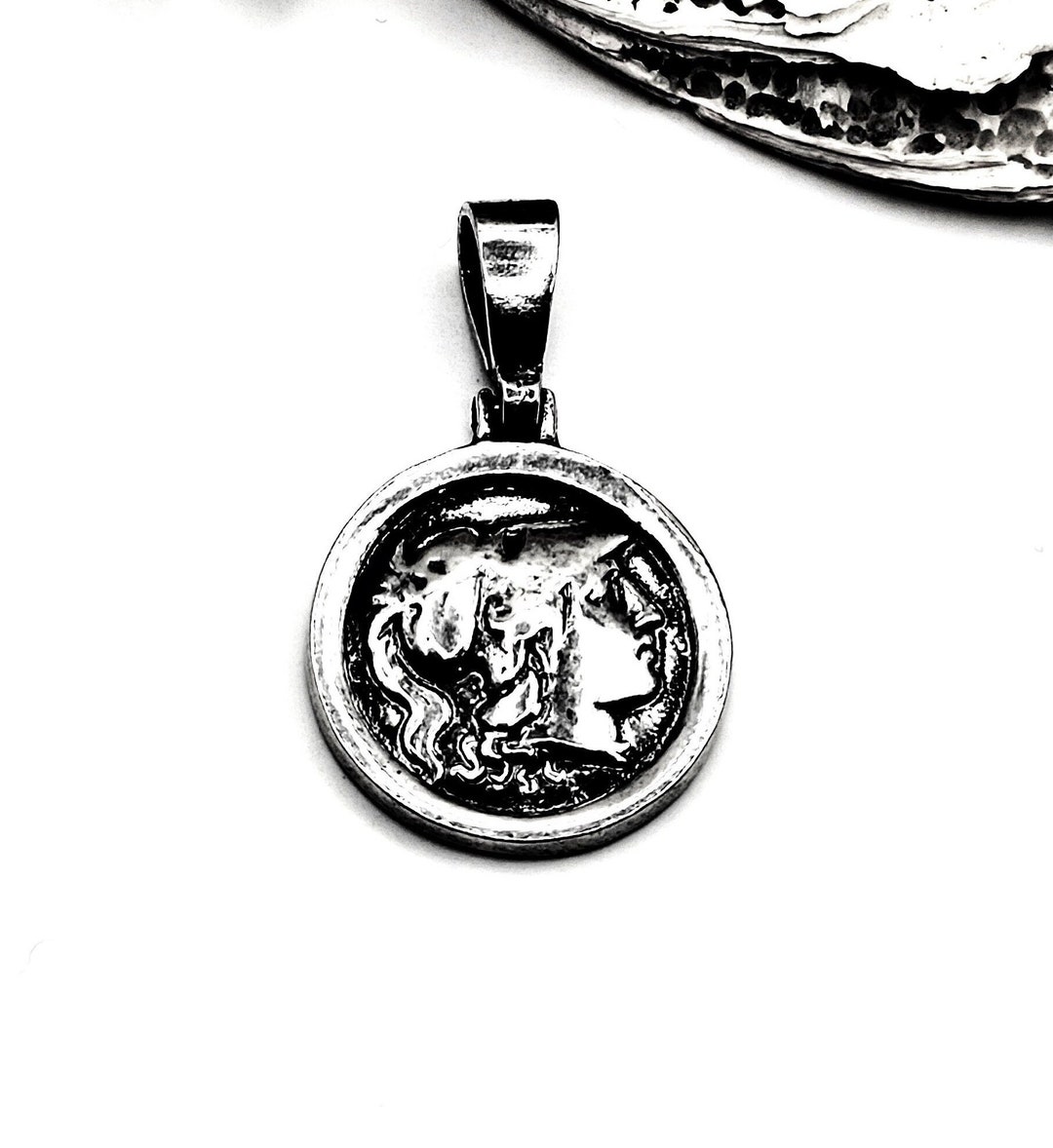 Handmade Silver 925 Ancient Greek Athena Nike Coin Pendant - Etsy