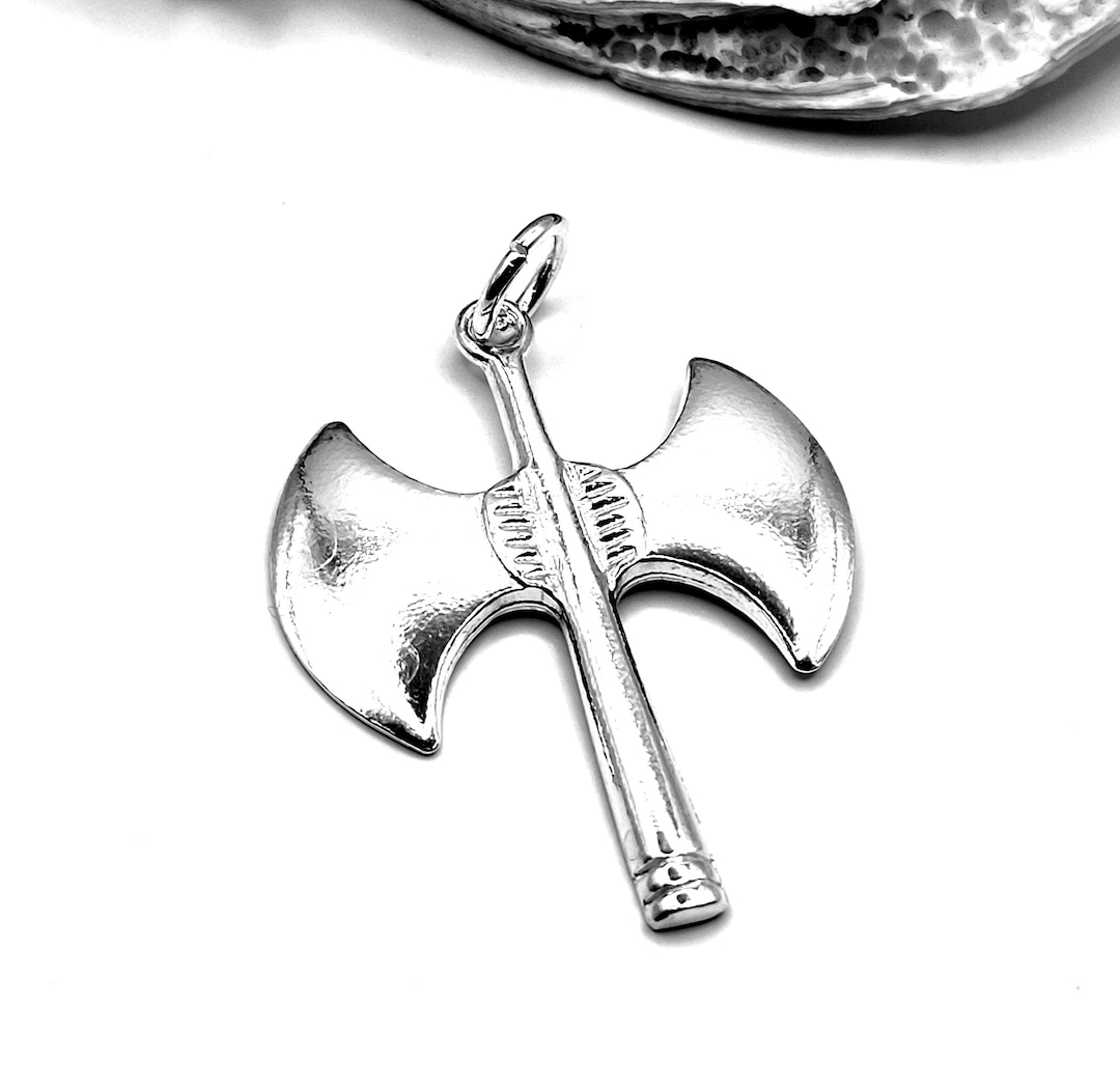 Greek Minoan Double Head Axe Silver Pendant - Etsy