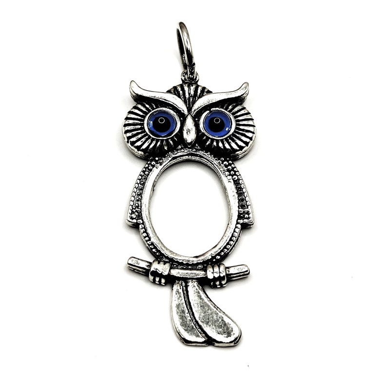 Owl Goddess Athena Silver 925 Pendant With Evil Eye - Etsy