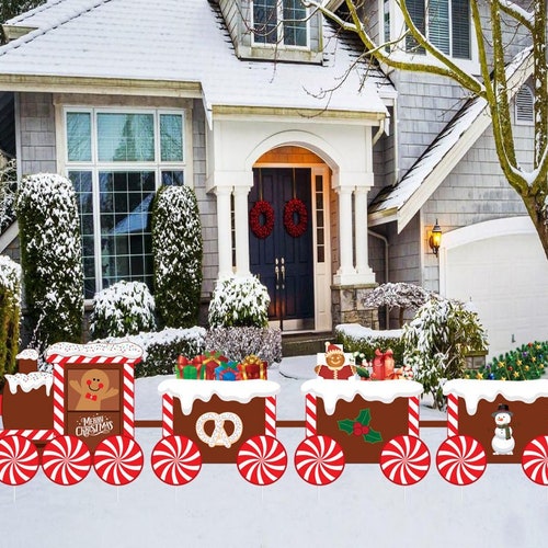 Christmas Train Yard Sign Cutouts Christmas Theme Decorations - Etsy