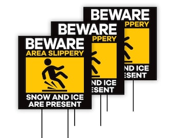 Caution Decking May Be Slippery When Wet or Icy External 3mm Rigid PVC ...