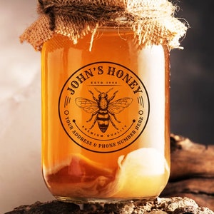 Personalized Honey Clear Vinyl Stickers, Custom Honey Product Stickers ...