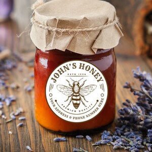 Personalized Honey Stickers, Custom Honey Product Stickers, Business ...
