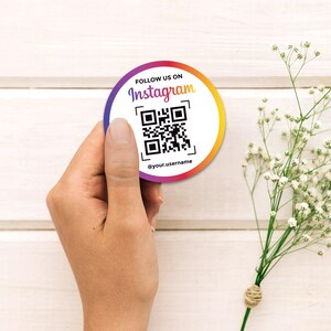 Instagram Custom Business QR Code Circle Stickers - Personalized ...
