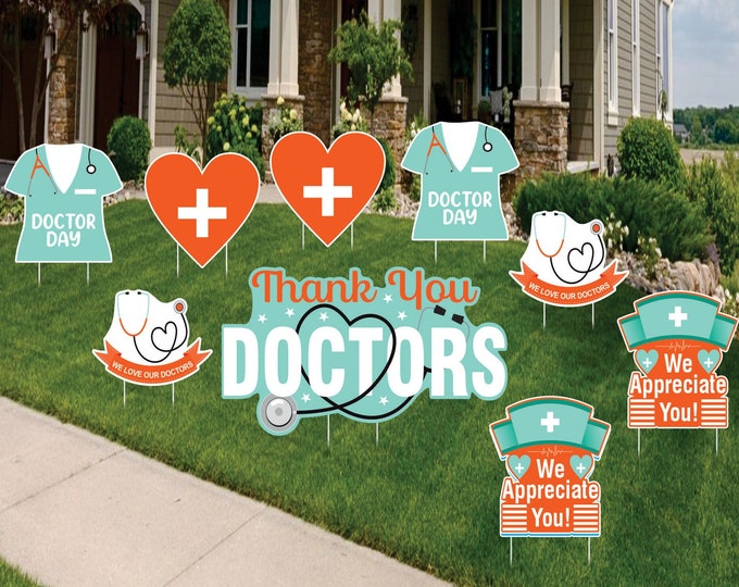 HUGE heroes Work Here Yard Sign Healthcare Hero Lawn Sign Appreciation ...