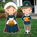 Happy Thanksgiving Pilgrims Boy Girl Yard Sign Cutouts, Pilgrim, Autumn ...